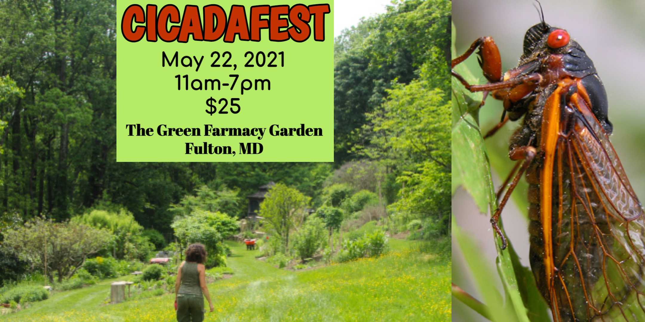 Sold Out: CICADAFEST May 22, 2021 | The Green Farmacy Garden, care of CEI